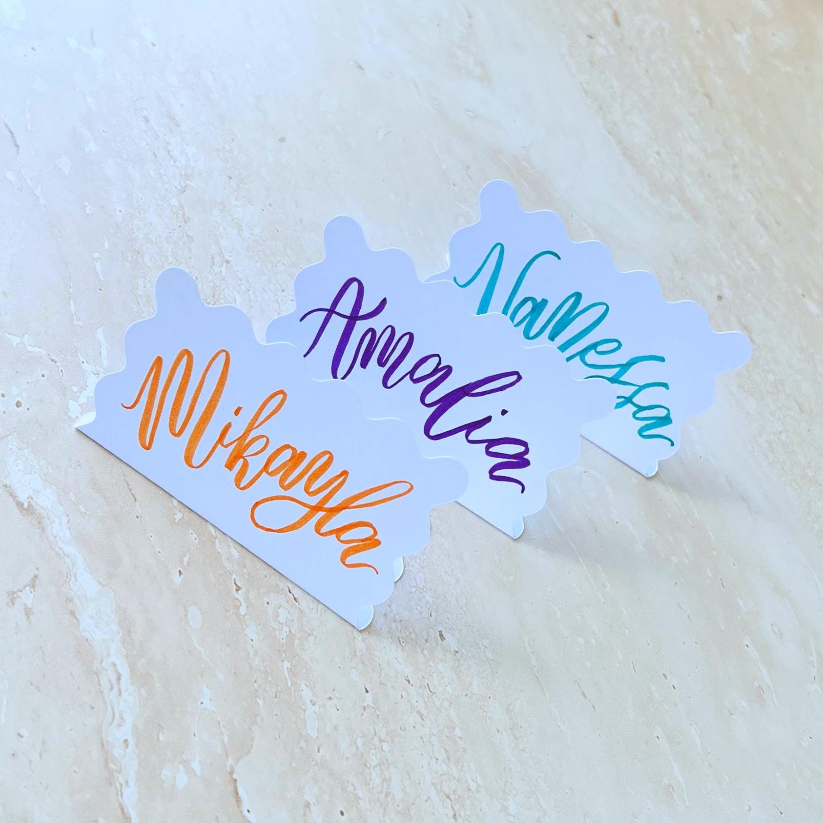 Colourful Wavy Wedding Menu With Personalised Name for Wedding, Event ...