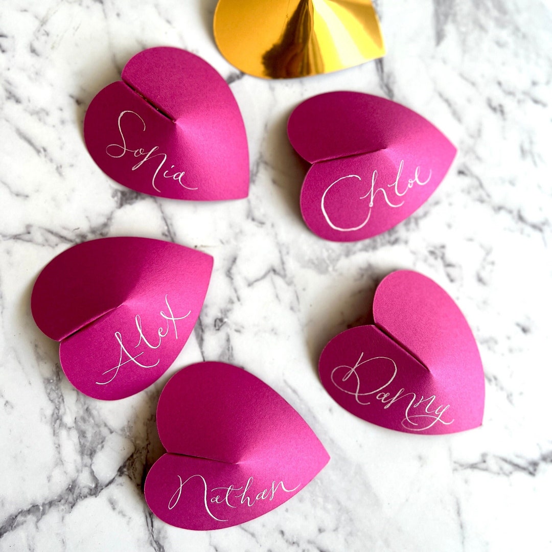 Love Heart 3D Shape Place Cards Wedding/events/hens/bridal/baby Shower ...