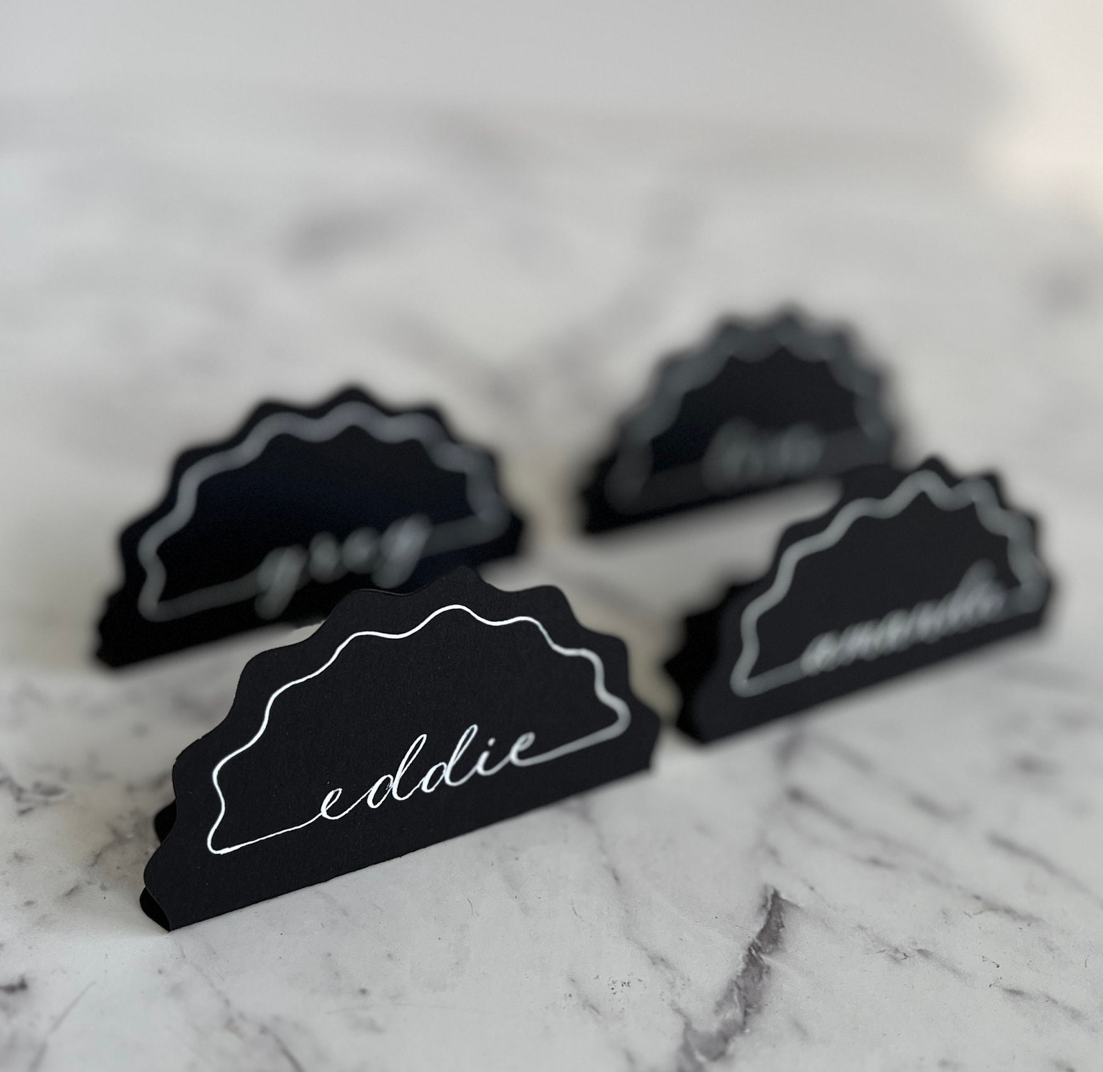 Wavy BLACK Place Cards Wedding/events/hens/bridal Shower | 100% ...