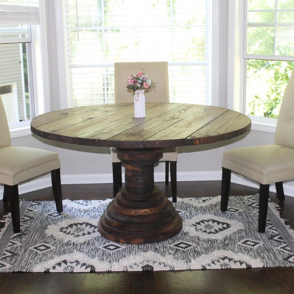 Farmhouse Round Dining Table - Etsy