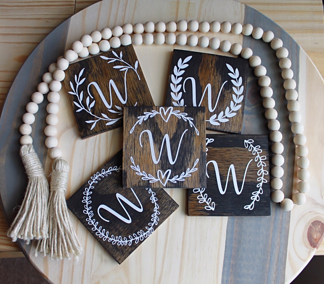 Custom Personalized Coasters Monogrammed Coasters Rustic - Etsy