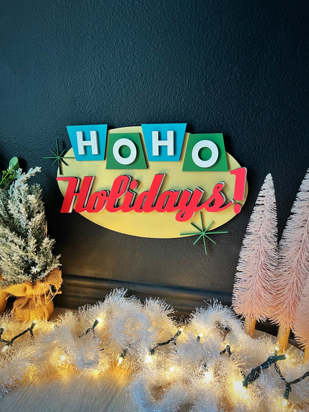 Mid Century Modern Sign, Vintage Christmas Sign, Eclectic Decor, MCM ...