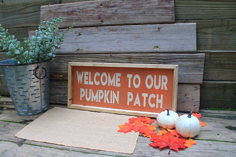 Fall Wood Sign Welcome to our Pumpkin Patch Fall Farmhouse | Etsy