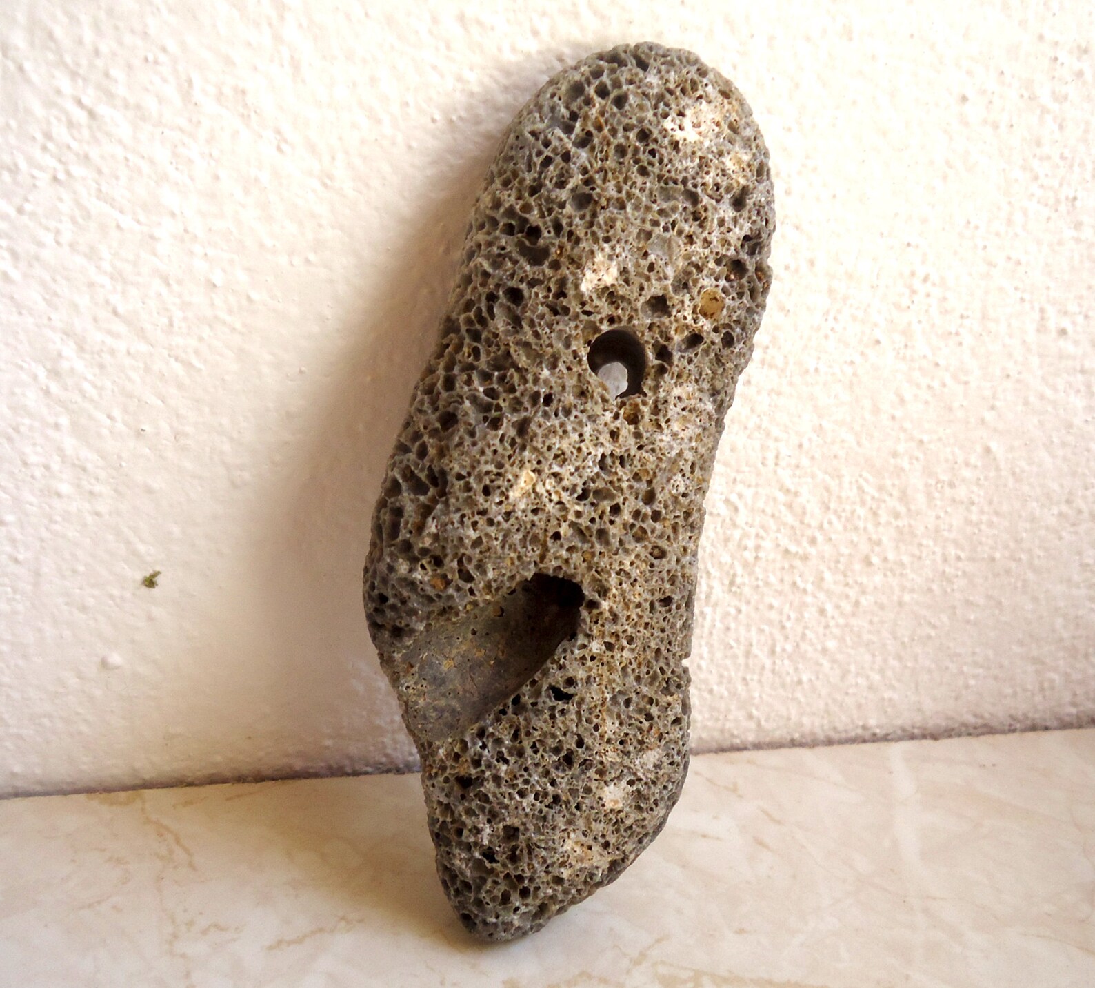 Funny Face Stone Hag Stone Beach Stone With Natural Holes - Etsy