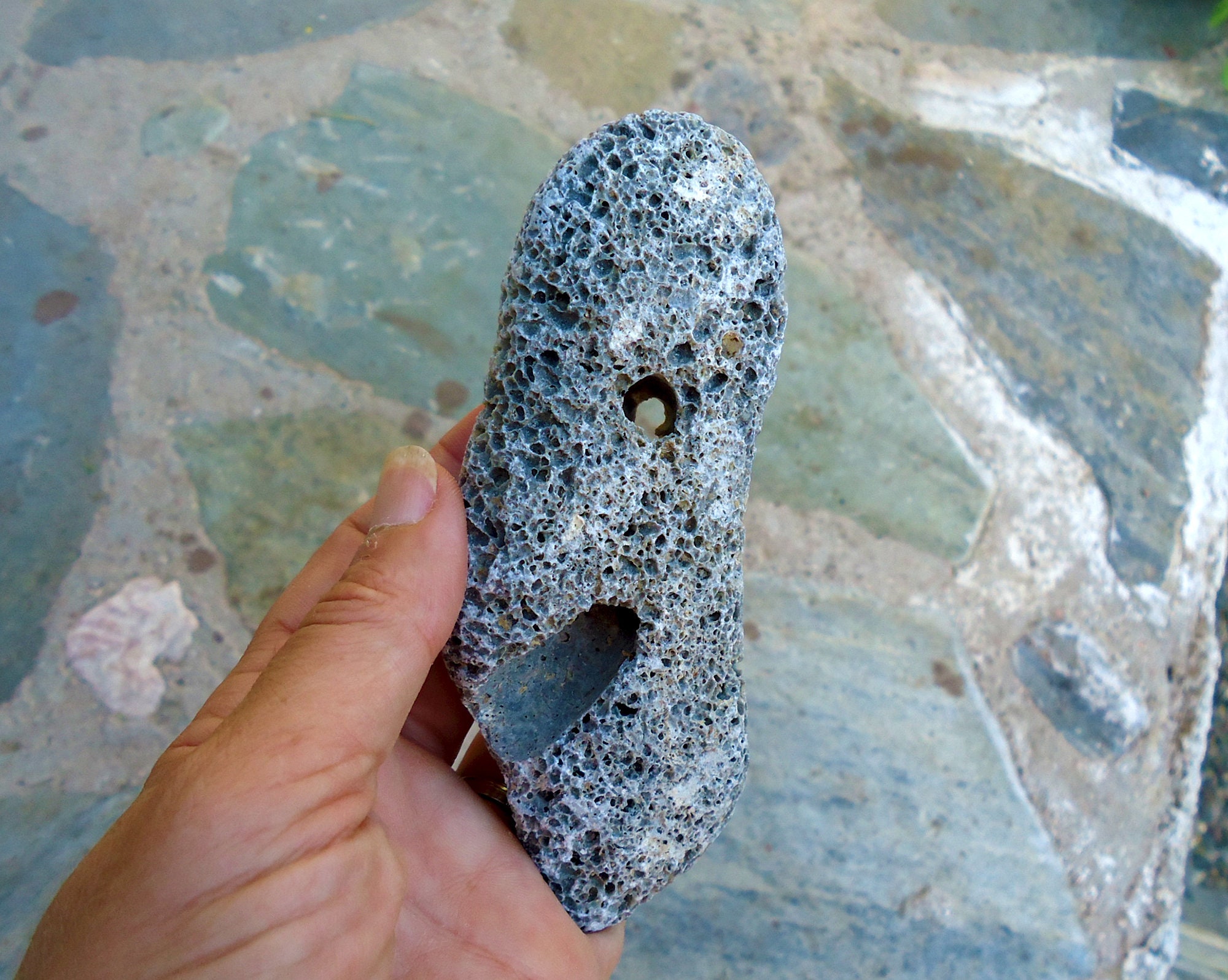 Funny Face Stone Hag Stone Beach Stone With Natural Holes - Etsy