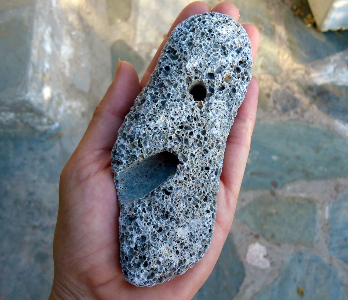 Funny Face Stone Hag Stone Beach Stone With Natural Holes | Etsy