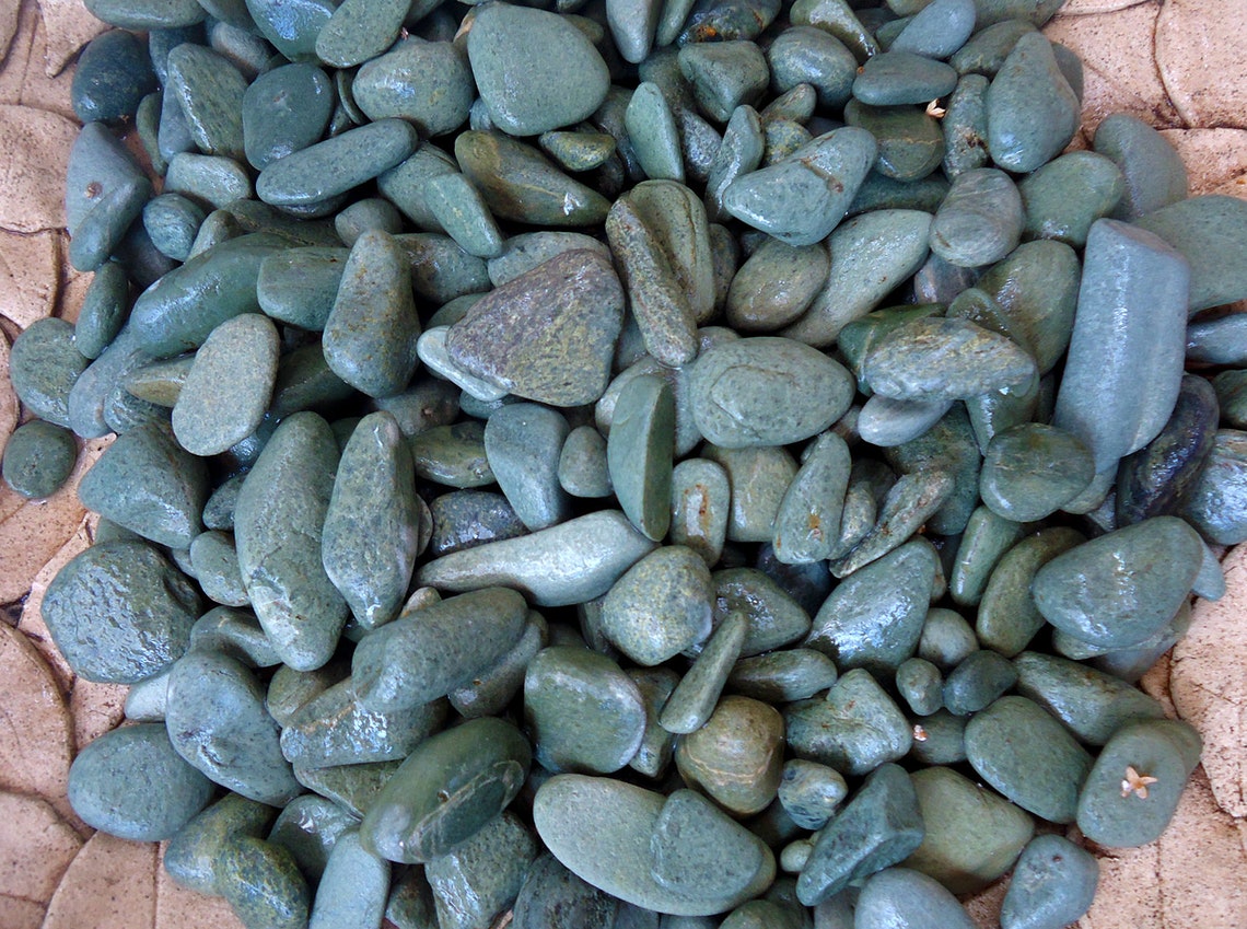 Green beach pebbles 30 pcs Sage green Beach stone for | Etsy