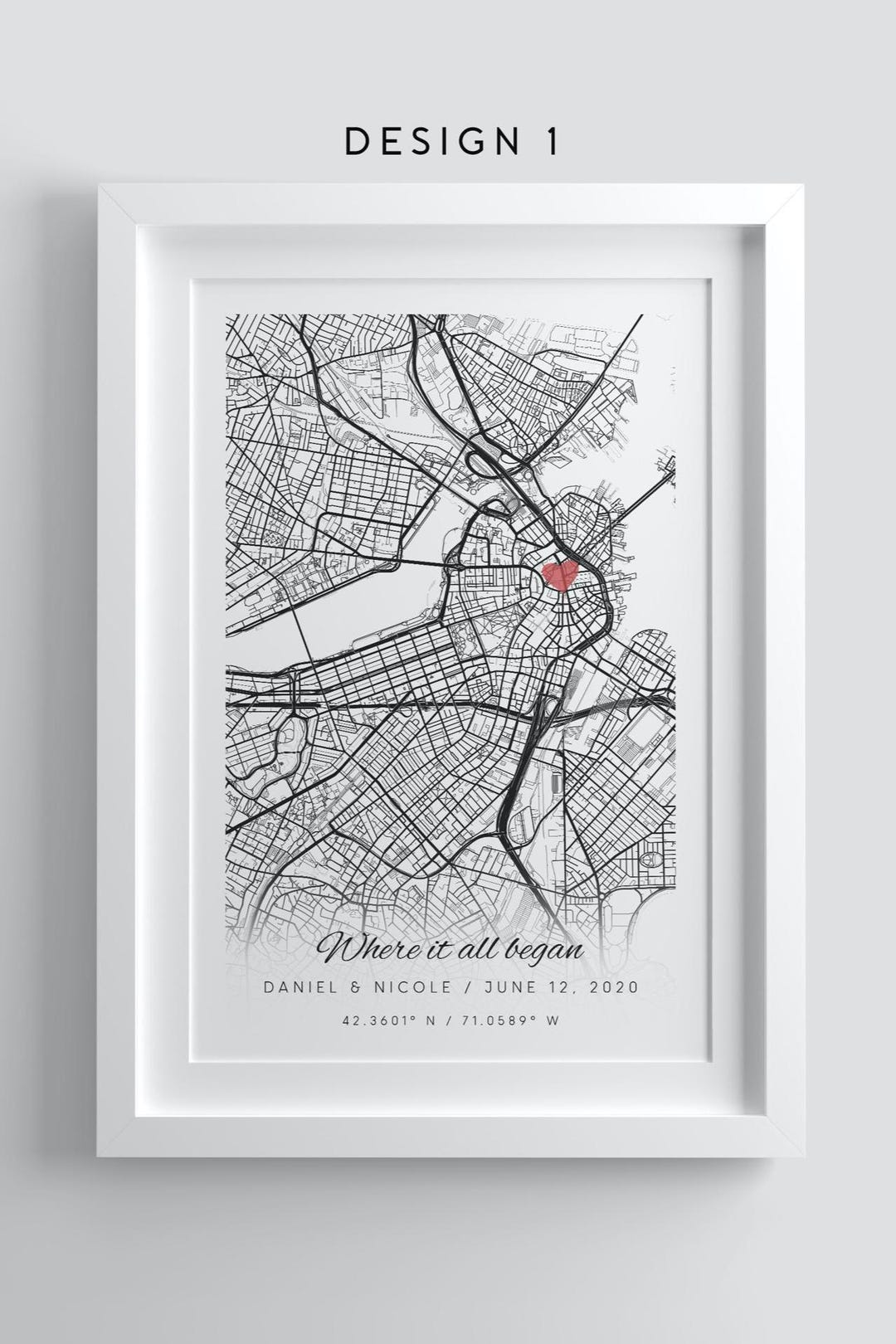 Custom City Map Print,where It All Began,where We Met Map,custom Map ...