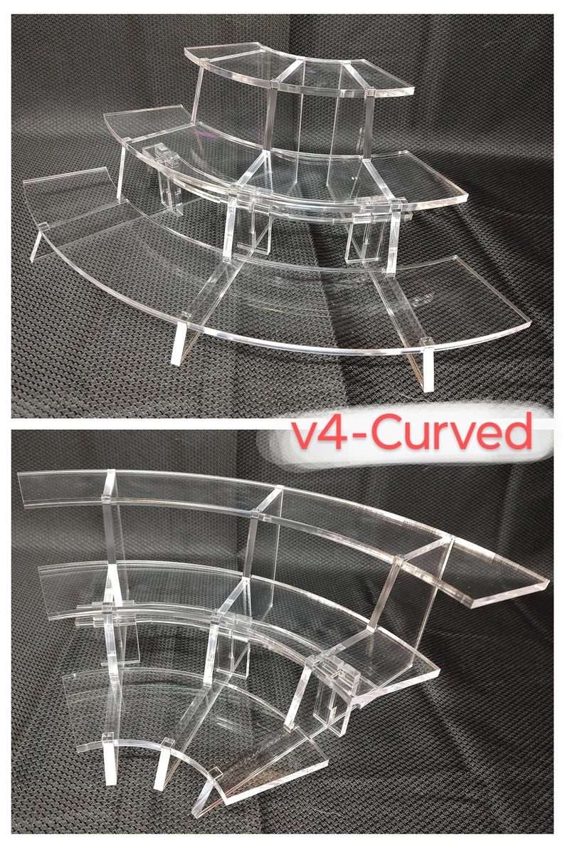 Acrylic Riser Display Curved Shelf - Perfect for Creating a Continuous ...