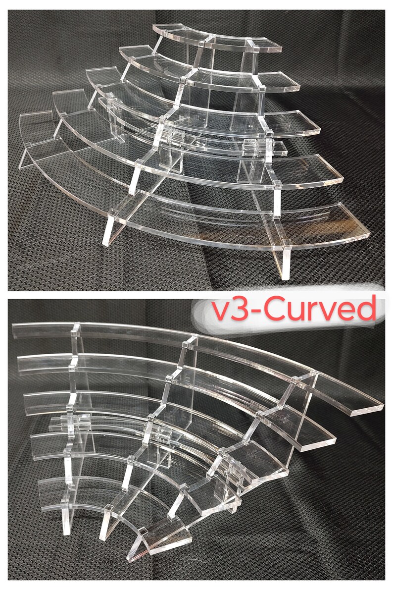 Acrylic Riser Display Curved Shelf - Perfect for Creating a Continuous ...