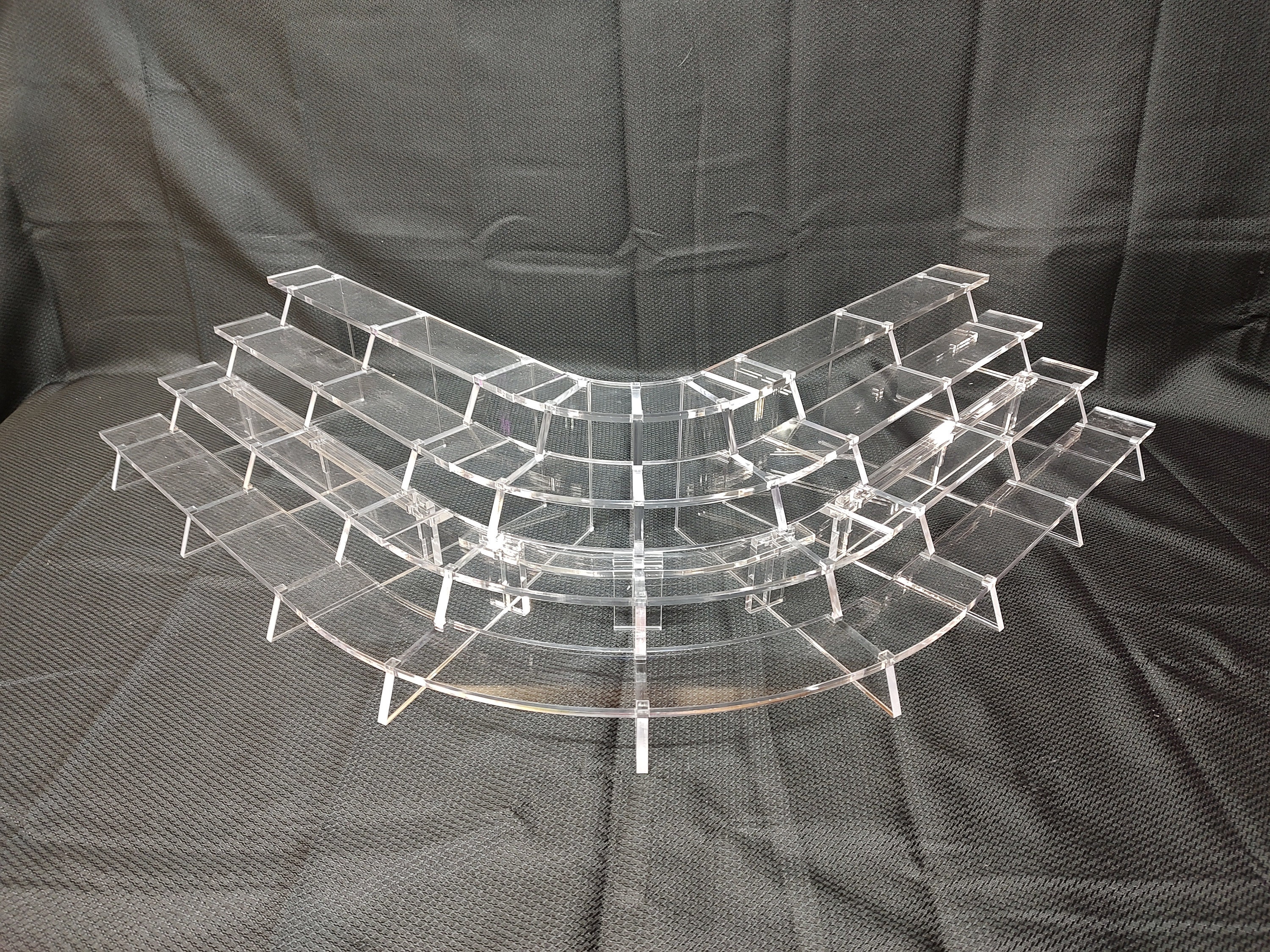 Acrylic Riser Display Curved Shelf - Perfect for Creating a Continuous ...