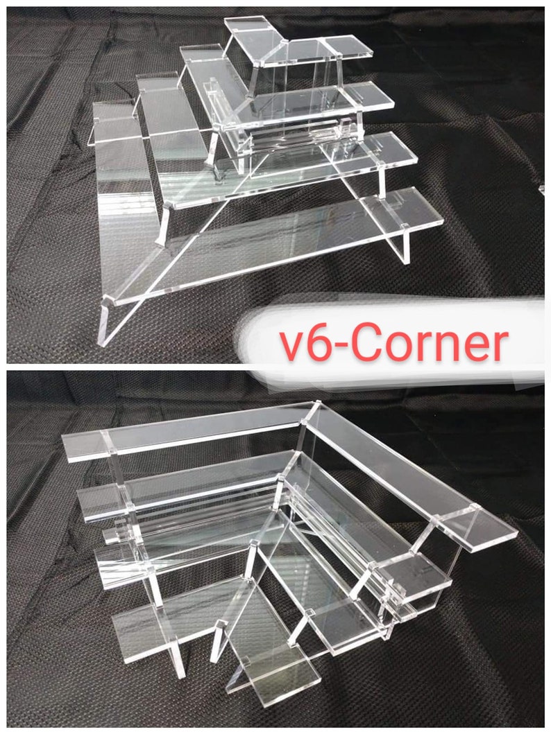 Acrylic Riser Display Corner Shelf - Perfect for Creating a Continuous ...