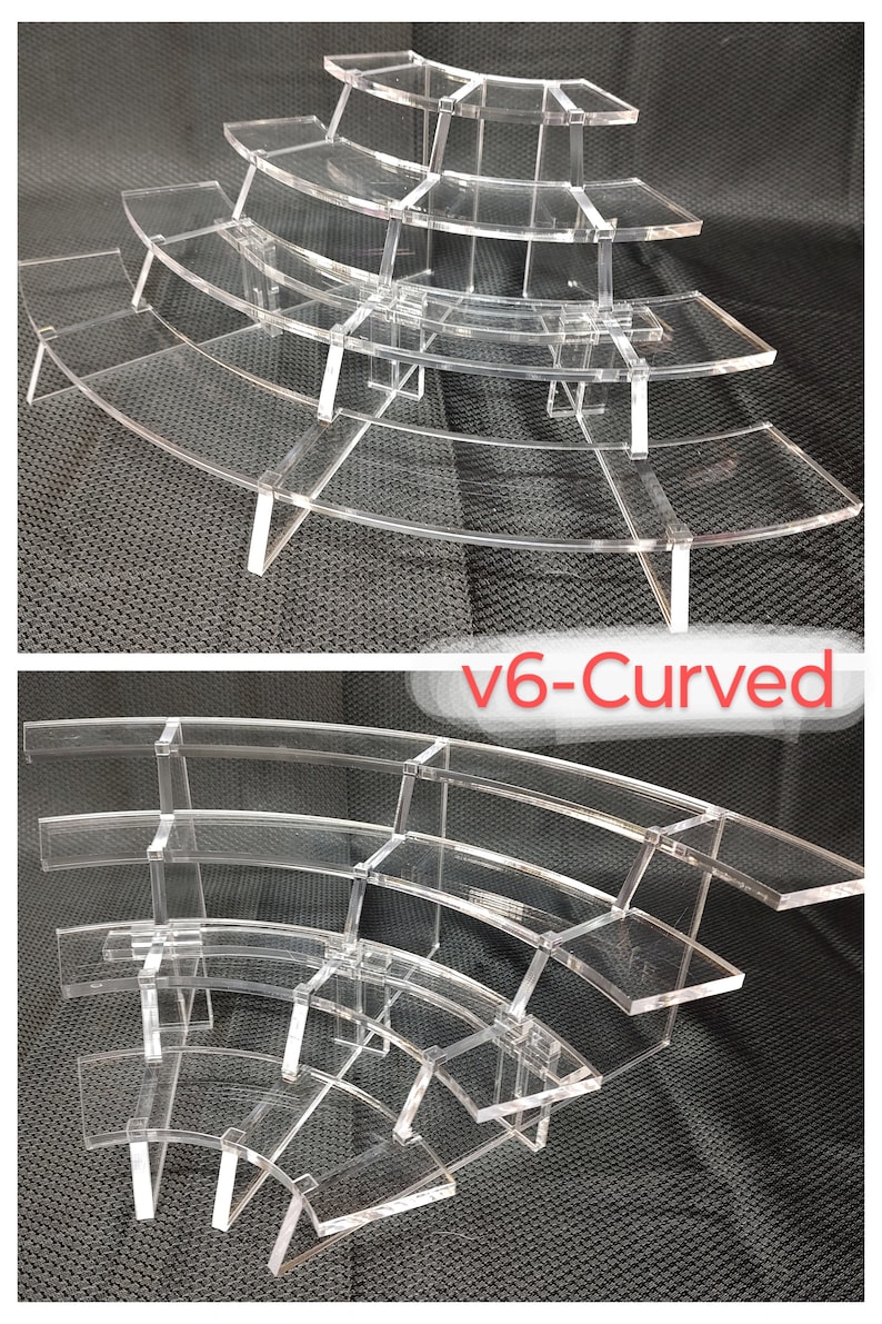 Acrylic Riser Display Curved Shelf - Perfect for Creating a Continuous ...