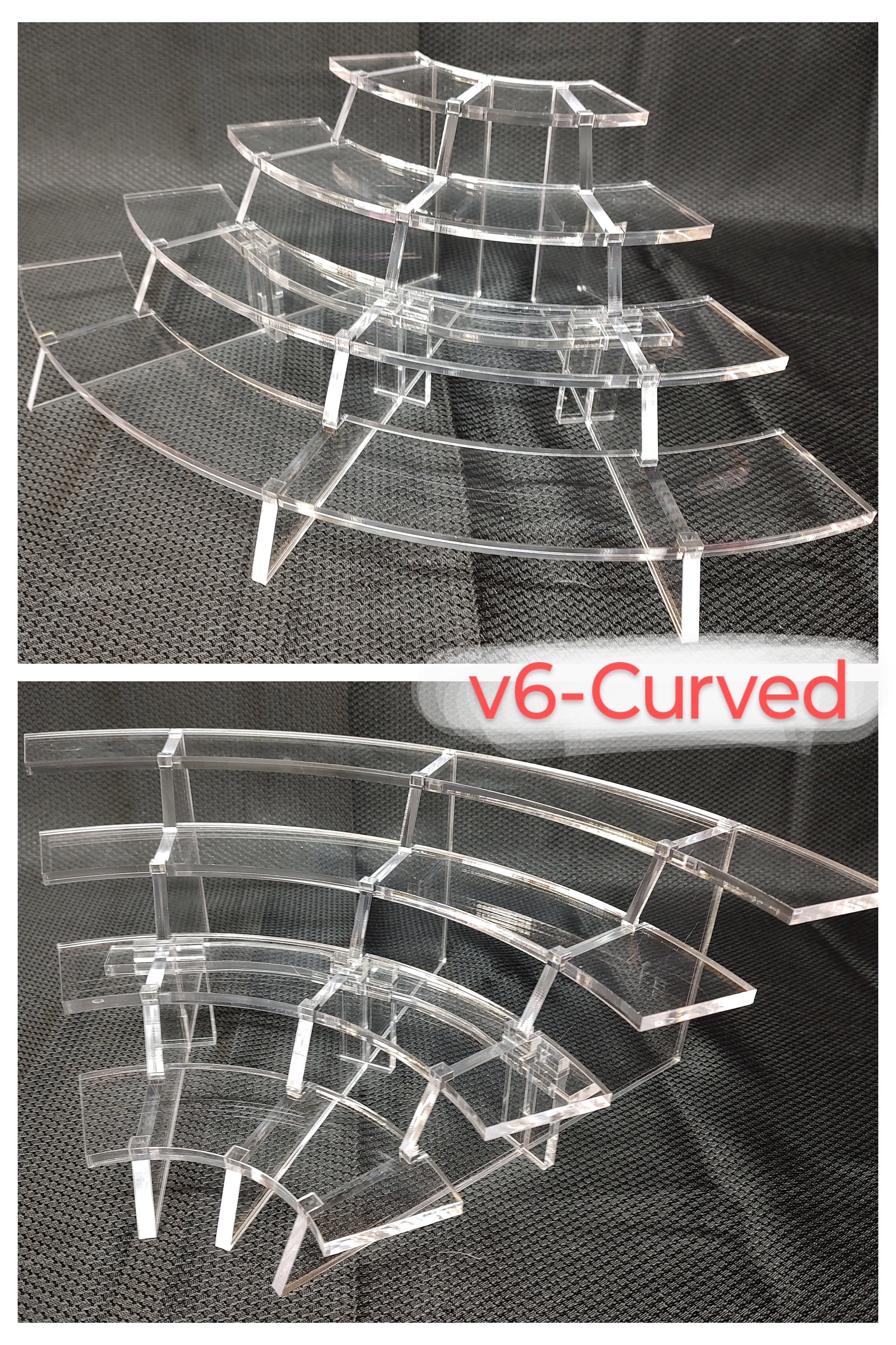 Acrylic Riser Display Curved Shelf - Perfect for Creating a Continuous ...