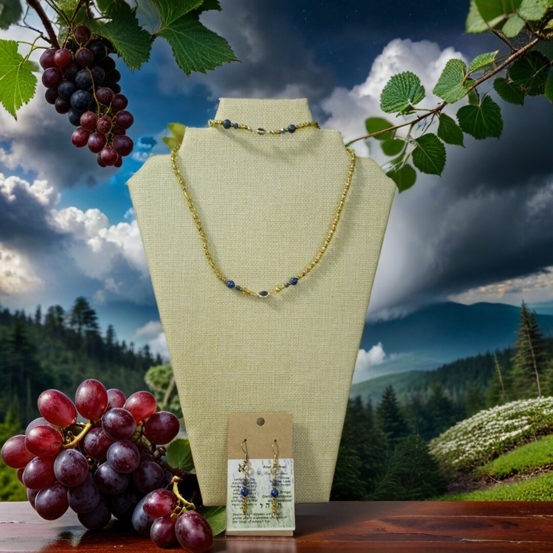 Bohemian Aleph Jewelry Set for Emotional Healing: Sapphire, Lapis ...