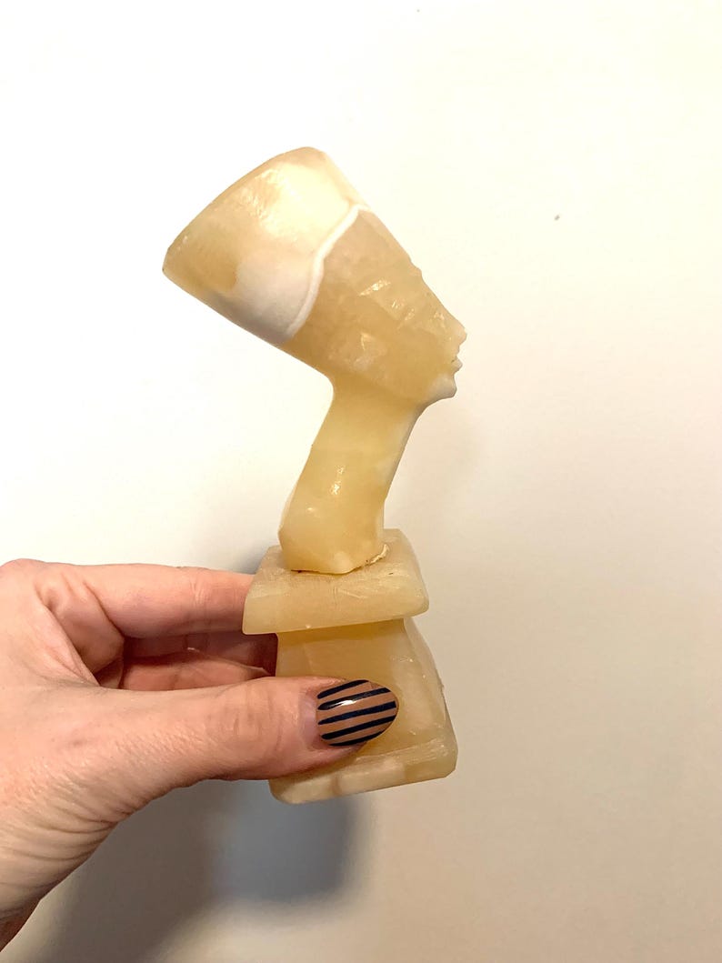 Vintage Alabaster Marble Nefertiti Bust Statue | Neoclassical Gothic ...