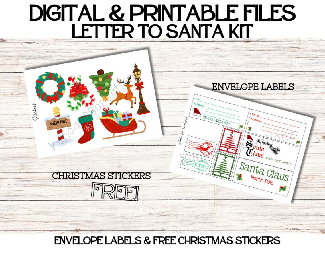 Digital Santa Letter Letter to Santa KIT for Christimas - Etsy