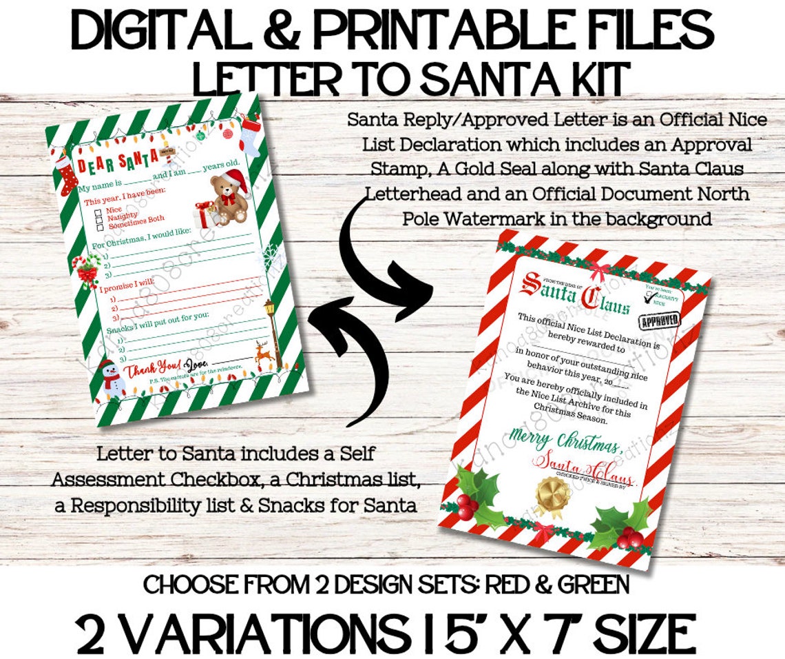 Digital Santa Letter Letter to Santa KIT for Christimas - Etsy