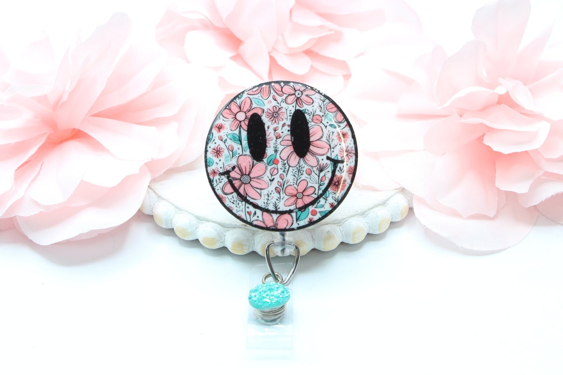 Smiley Face Badge Reel, Smile, Smiley Face Gift, Smiles, Cute Badge ...