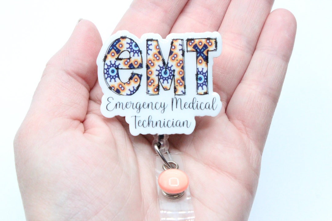 EMT, EMT Badge Reel, Emergency Medical Technician, EMT Gift, Medical ...
