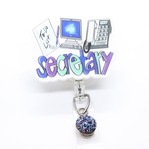Secretary Badge Reel,secretary, Office Staff, Receptionist Badge Reel ...