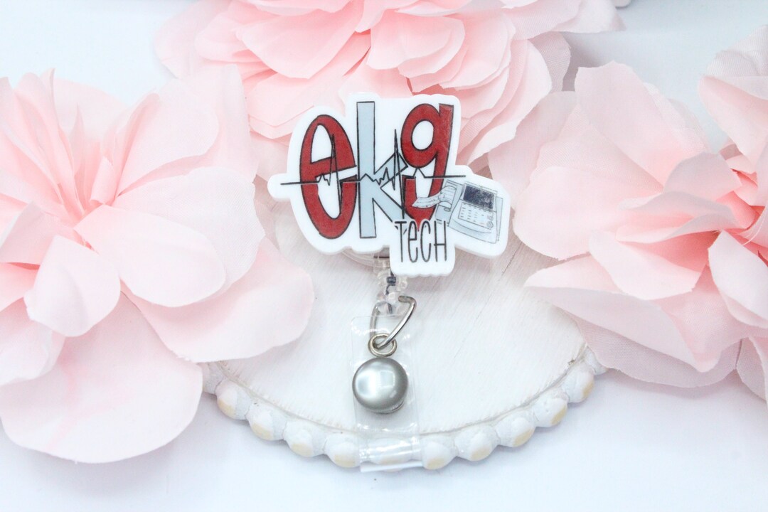 EKG Tech Badge Reel, EKG Therapist, Ekg Technician, Ekg Technician Gift ...