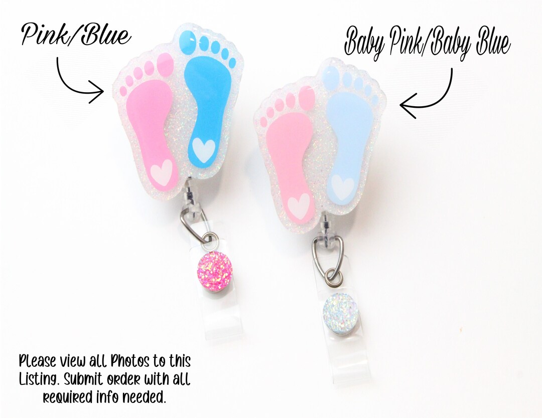 Baby Feet Acrylic Badge Reel - Etsy