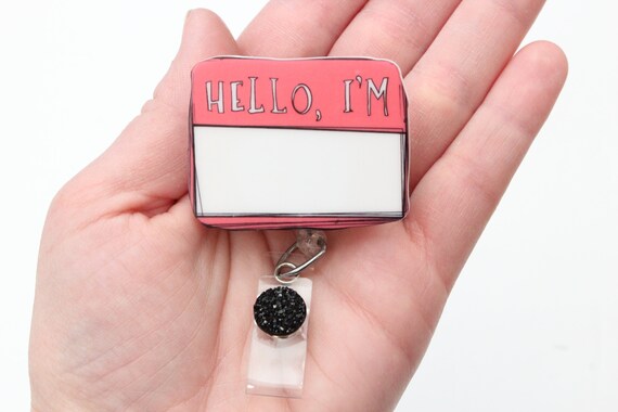 Hello I'm Badge Reel Name Tag Badge Reel Name Tag Badge - Etsy