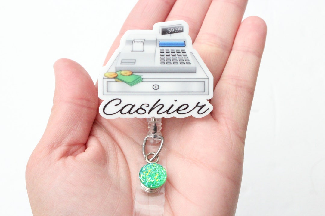 Cashier Badge Reel, Cashier, Register, Cash Register,badge Reels ...