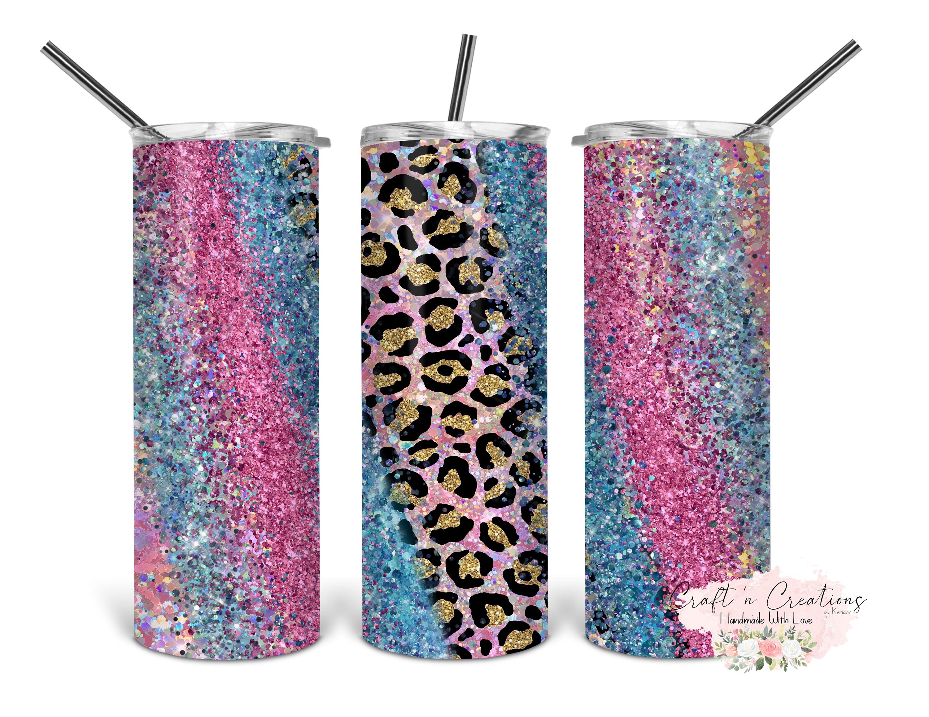 Leopard Print FAUX Glitter Tumbler Leopard TumblerLeopard | Etsy