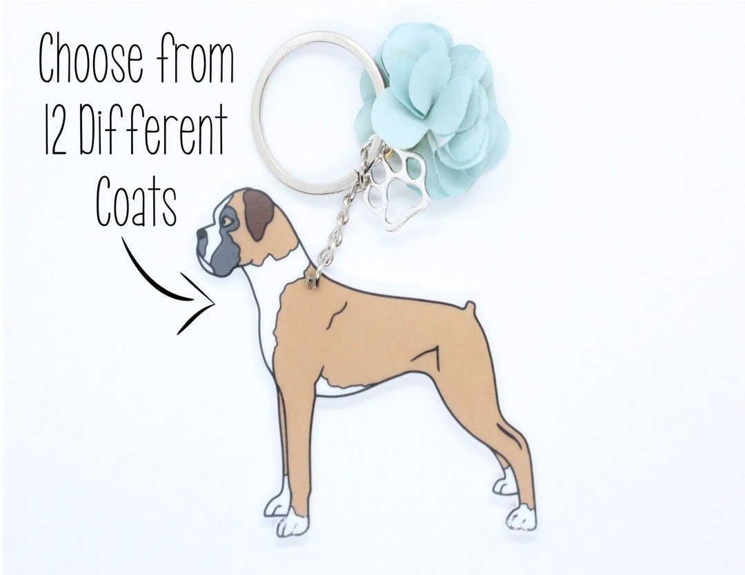 Boxer Keychain, Boxer, Keychain, Dog Keychain, Boxers, Boxer Gift ...
