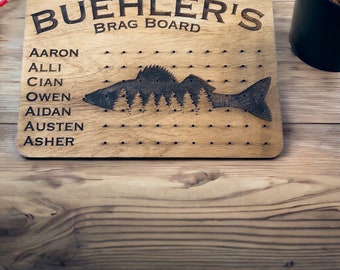 Fishing Brag Board, Fishing Score Board Laser Engraved and Easel ...