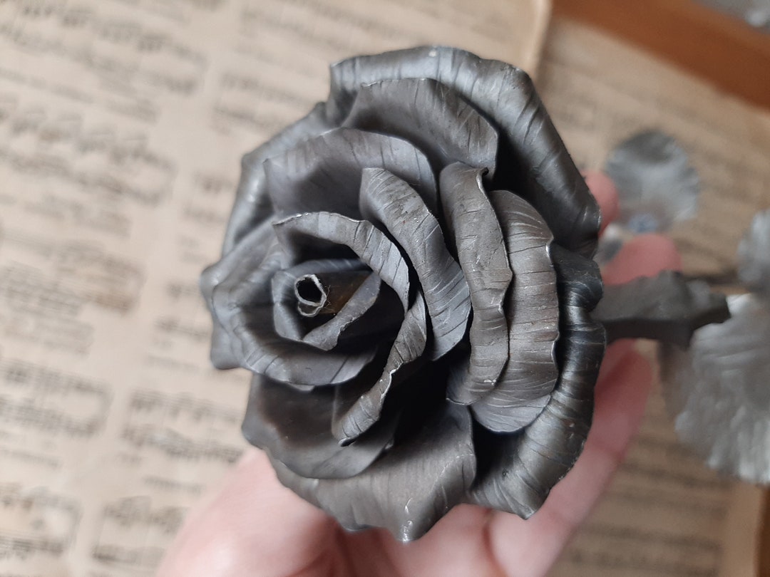 Handmade Vintage Forged Steel Rose Metal Forever Rose for Her Wrought ...