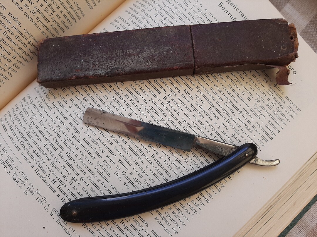Vintage Straight Razor Made in USSR Soviet Straight Razor Trud VACHA ...