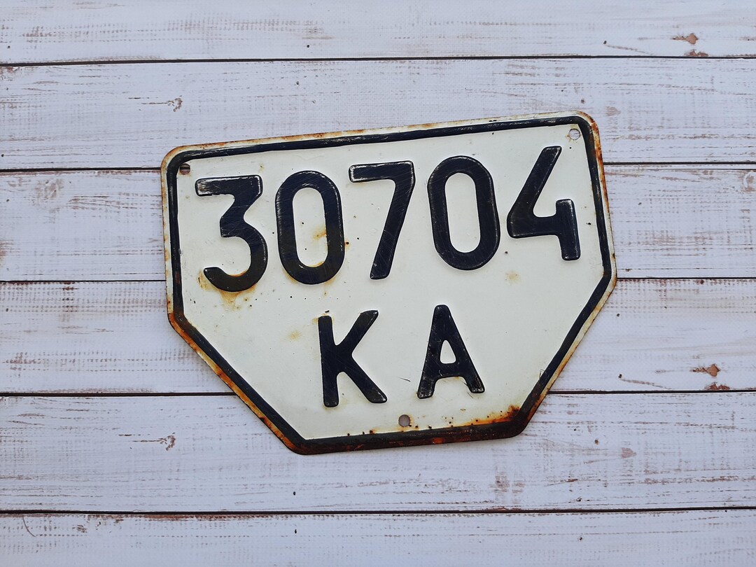Vintage Car Number Sign - Vintage Car License Plate - Soviet сar Number ...