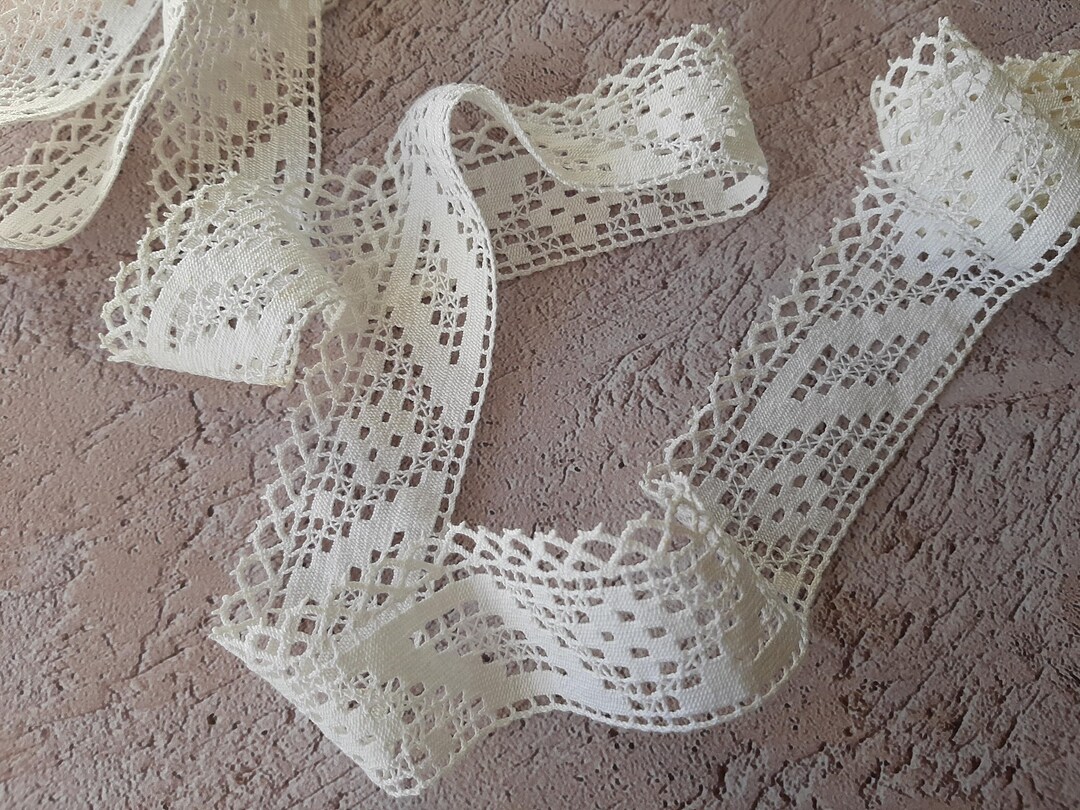Vintage Ukrainian Cotton Lace Trim - 3 Yards - Etsy