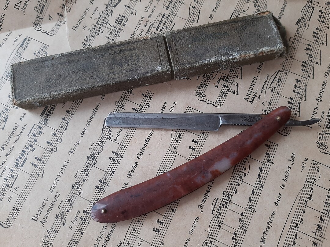51s Soviet Straight Razor in Original Box - Vintage Straight Razor Made ...