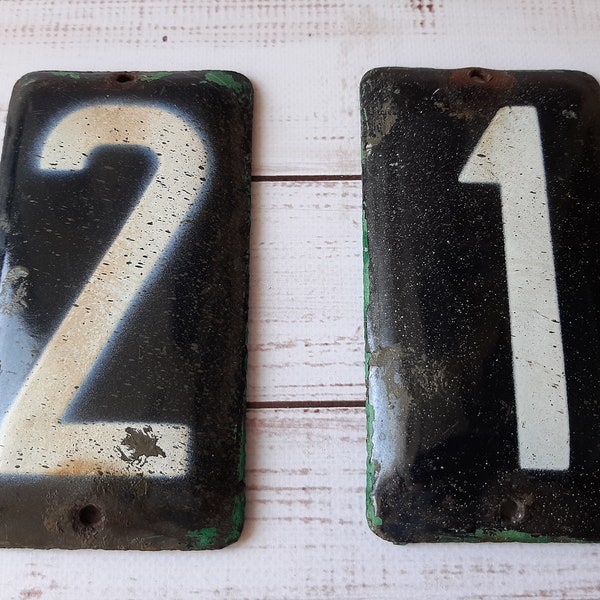 Enamel House Numbers - Etsy
