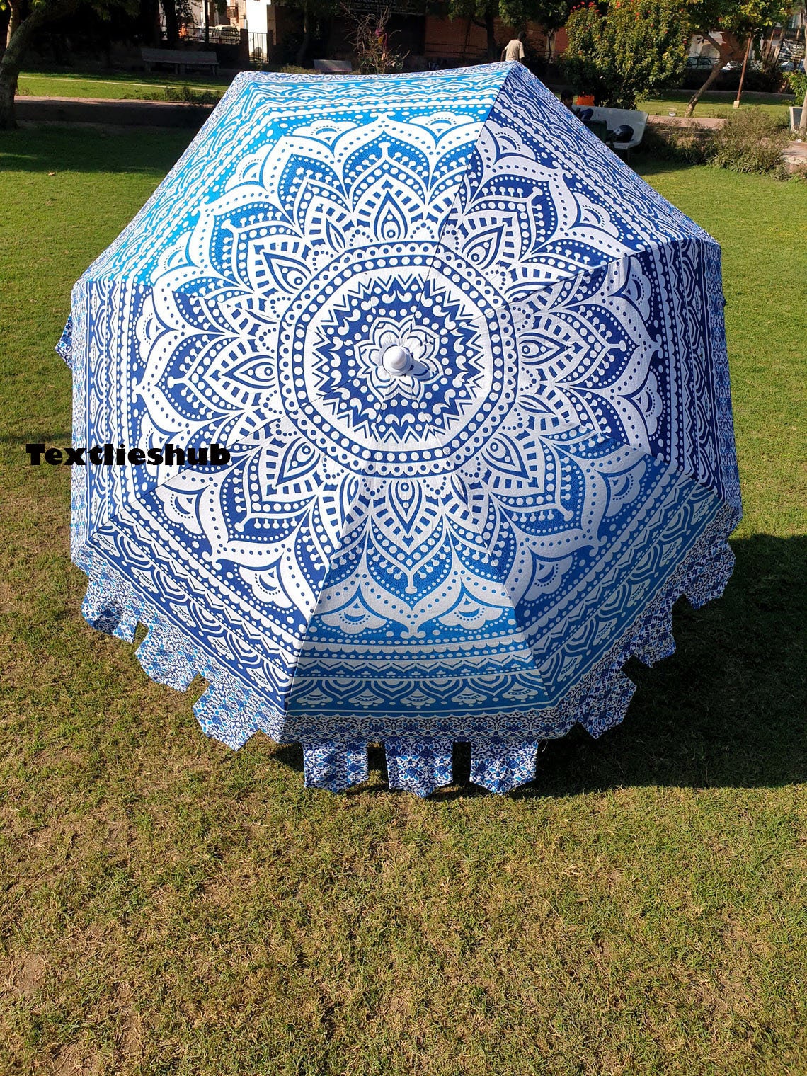 Indian Large Parasols Handmade Cotton Blue Ombre Mandala - Etsy