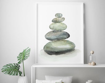 Zen Stones Wall Art | Etsy