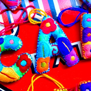 Letter Pom Pom Tassel | Name Pom Pom | Colorful + Bright Mexican Name ...