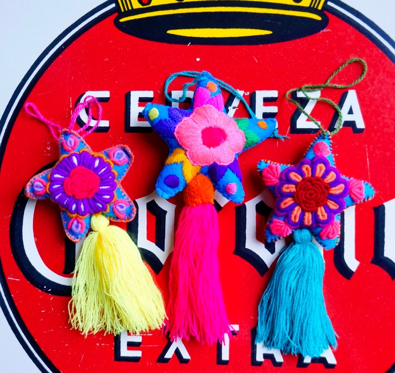 Colorful Star Tassels | Star Pom Pom | Star Accessory | Mexican Fiesta ...