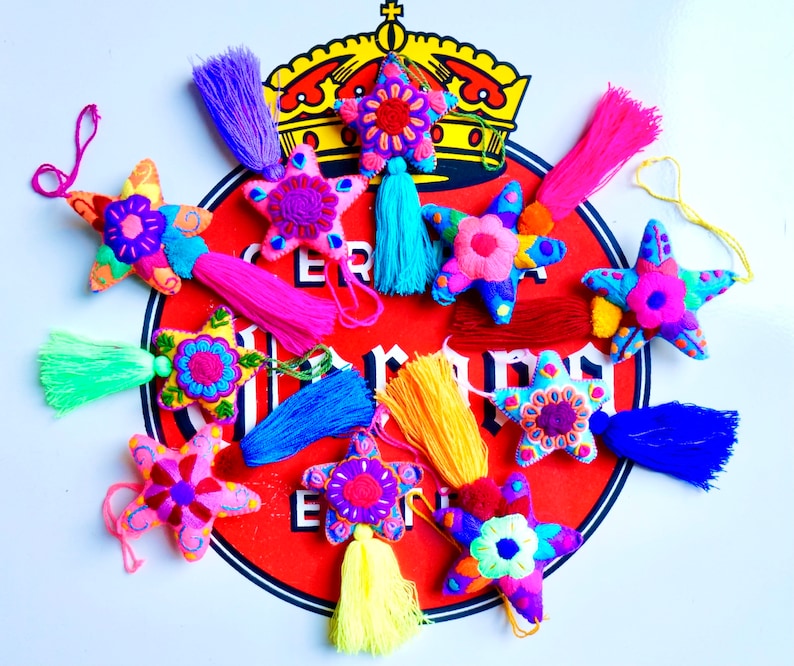 Colorful Star Tassels Star Pom Pom Star Accessory - Etsy