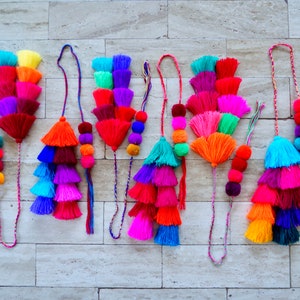 GIANT Colorful Pom Pom Tassels | Bag Swag | Handmade Colorful Tassel ...