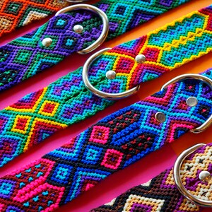Medium Dog Collar | Mexican Dog Collar | Fiesta Collar | Braided Nylon ...