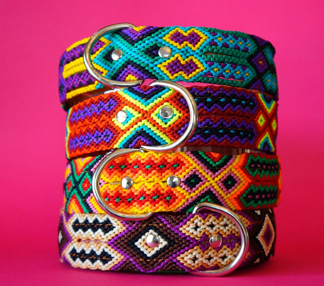 Large Dog Collar | Mexican Dog Collar | Fiesta Collar | Woven Nylon ...