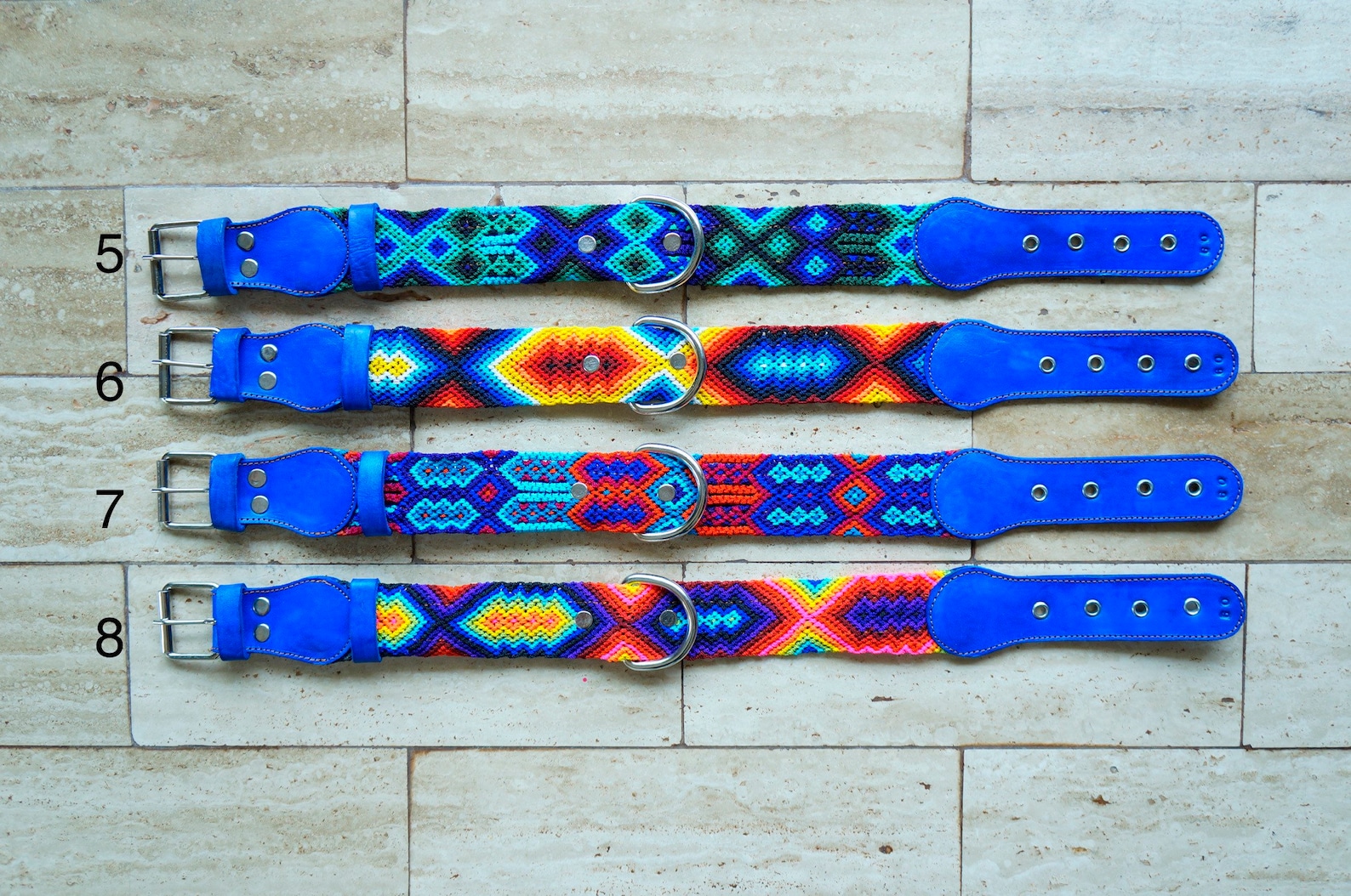 Large Dog Collar Mexican Dog Collar Fiesta Collar Woven Nylon Leather ...