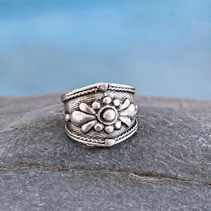 Boho Silver Ring, Adjustable Open Ring, Handmade Jewelry, Gifts for ...