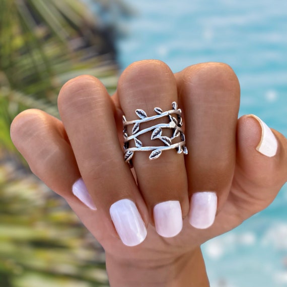 Silver Rings Creeping Vine Filigree Adjustable Ring Handmade - Etsy