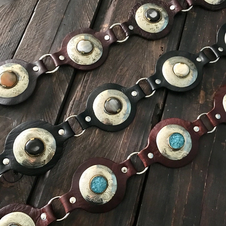 ANNA Leather Boho Belt Adjustable Bohemian Belt Hippie | Etsy